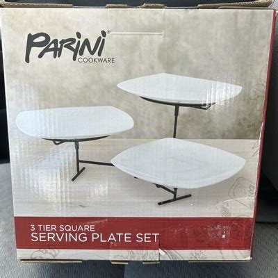 Parini Serving Plate Set 3 Tier Square New Fast Shipping Ebay
