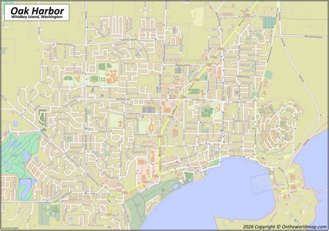 Oak Harbor Map Whidbey Island Washington Us