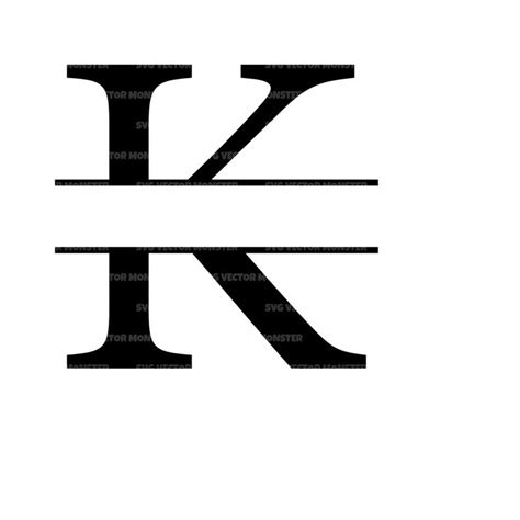 Uppercase K Letter Split Monogram Svg Alphabet Split Name F Inspire Uplift