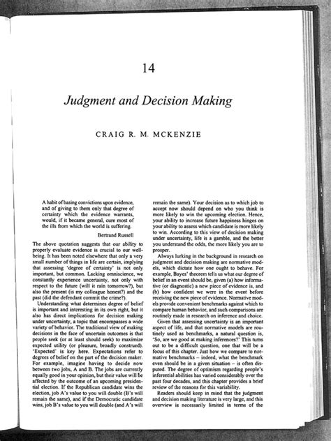 Judgement And Decision Making Pdf Hypothesis Representativeness Heuristic