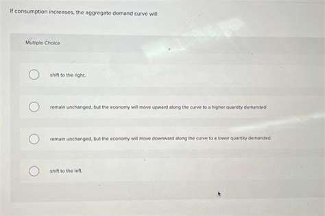 Solved If Consumption Increases The Aggregate Demand Curve