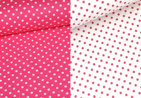 Pink And White Polka Dot Cotton Fabric 1cm Dots Print Fabric By The