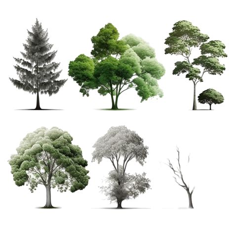 Isolated Trees Set On Transparent Background Psd Image Tree Tree Set