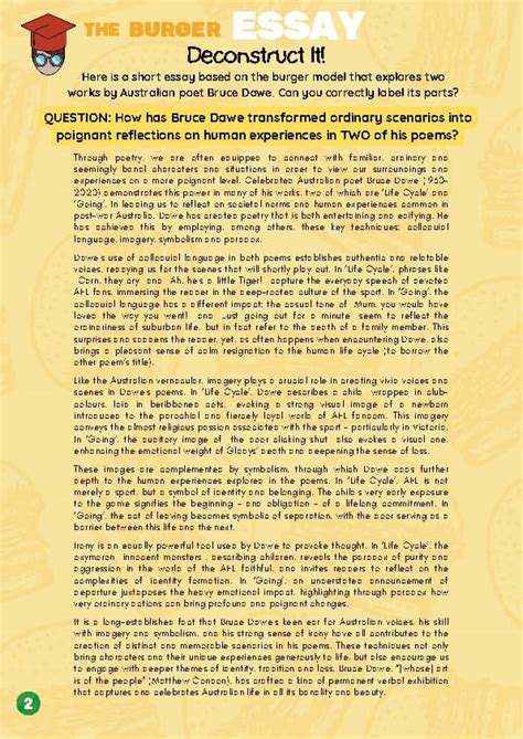 Two Minute Nerd The Burger Essay Practice By Two Minute Nerd Tpt