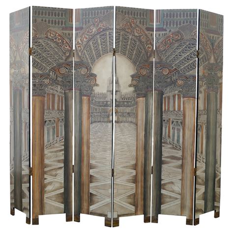 Unique French Wooden Tambour Room Divider At 1stdibs
