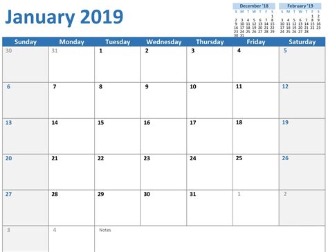 Blank Calendar Template For Word