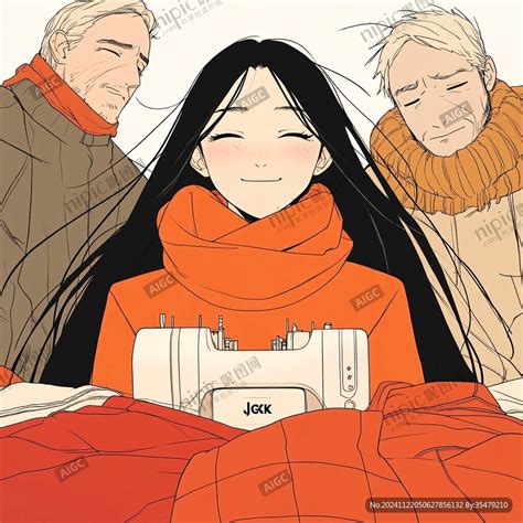 Ai创作图父亲爷爷奶奶 长黑发插画 父母插画 韩系插画 一家人插画 过年一家手绘 爸爸妈妈女儿爷爷奶奶 杂志向人物插画 陪爸妈 亲女插画 情节人插画 温暖一家人 手绘头像全家福 人物绘本插画