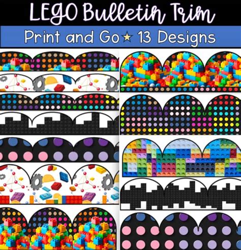 Lego Building Block Themed Bulletin Board Border Trim Decoration
