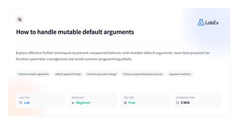How To Handle Mutable Default Arguments Labex