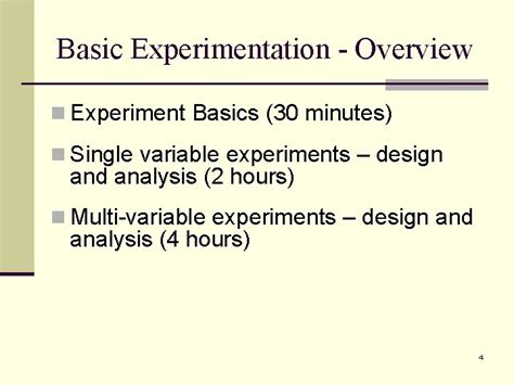 Basic Experimentation Notes Developed By Ken Lulay For