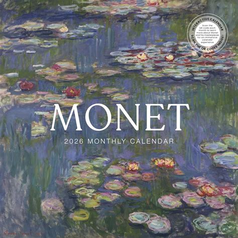 Monet Calendar 2026 12” X 24” Impressionism Wall Calendar 12 Month