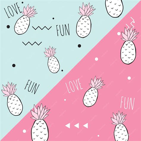 Premium Vector Cute Pineapple Background
