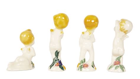 Set Of 4 Vernon Kilns Fantasia Cherub Figurines