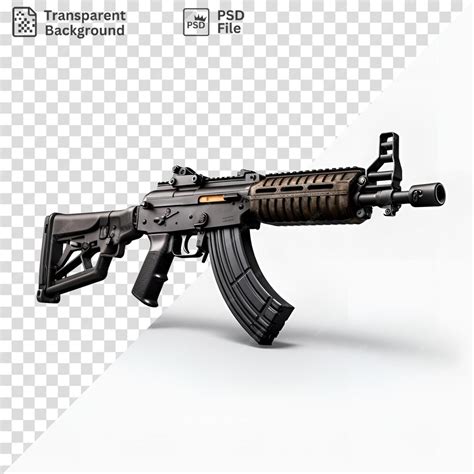 Perfect Of A Black Gun And Shadow On A Isolated Background Premium Ai