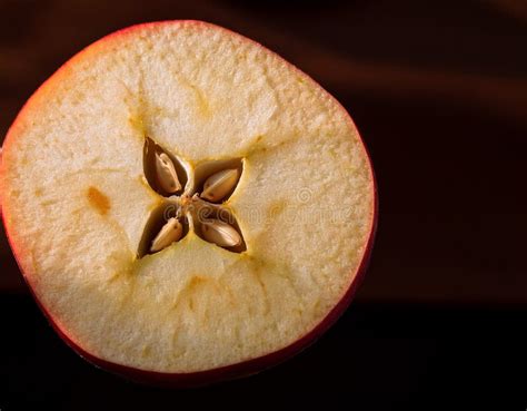 An Artistic Close Up Of An Apple S Cross Section Revealing Its Seeds