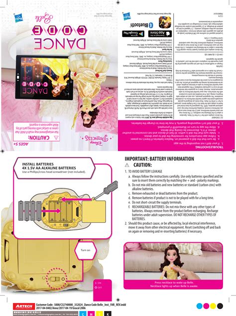 Hasbro Far East C3274 Dpr Dance Code Belle User Manual