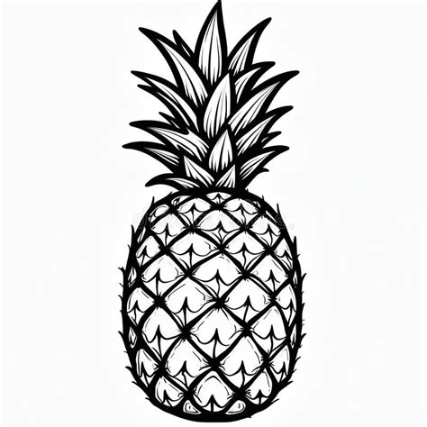 Pineapple Clip Art Black White Stock Illustrations 564 Pineapple Clip