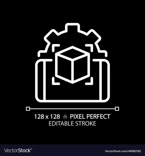 2d Thin Linear White Innovative Mobile App Icon Vector Image