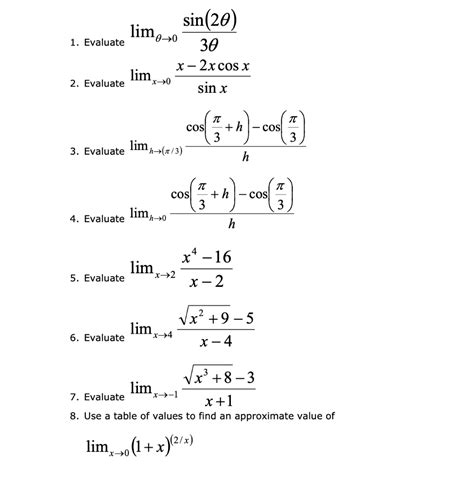 solved 1 evaluate limθ→03θsin 2θ 2 evaluate