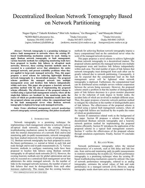 Pdf Decentralized Boolean Network Tomography Based On Network