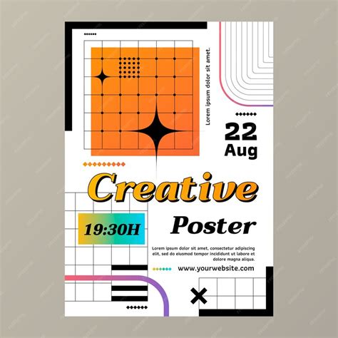 Free Vector Gradient Grid Poster Template