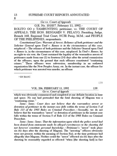 Rolito Go V Ca Pdf Bail Prosecutor