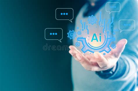 Speech Bubble On Chatbot With Ai Artificial Intelligence Man Showing Technology Smart Robot Ai