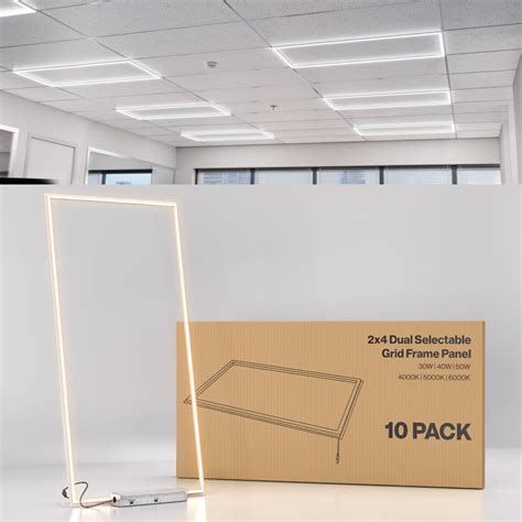 Sunco 10 Pack 2x4 Edge Lit Frame Led Panel Lights Drop Ceiling Flat
