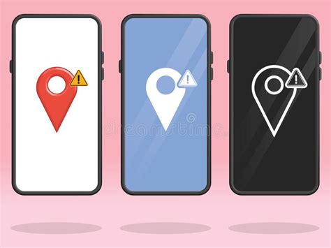Advertencia Del Triángulo De Precaución Del Mapa Del Smartphone