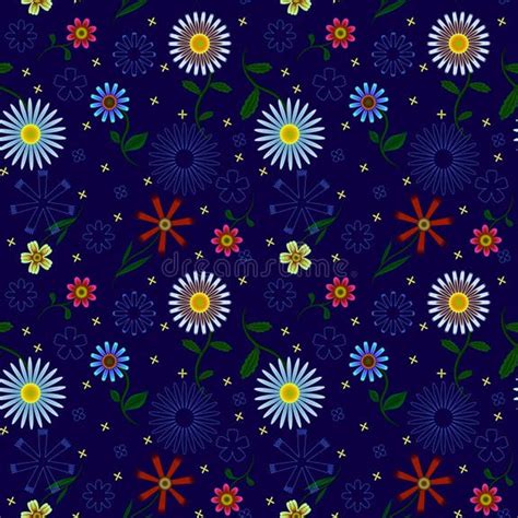 Patrón Continuo Con Flores Ilustración Del Vector Ilustración 71369579