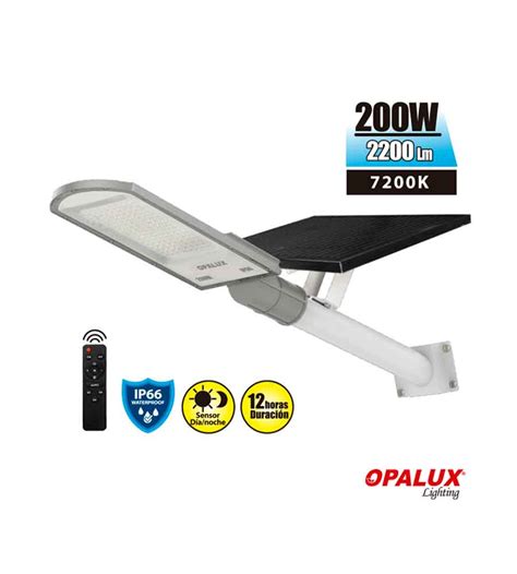 Luminaria Led Con Panel Solar 200w Opalux Servilighting
