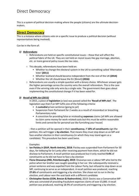 Aqa As Level Politics Full Notes Politics As Level A Levels Aqa