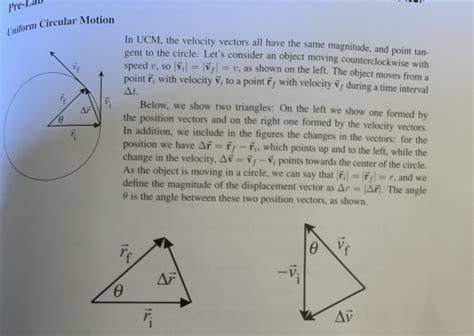 Solved Uniform Circular Motion In UCM The Velocity Vectors Chegg Com