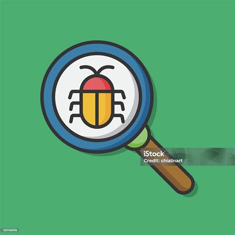 Magnifier Bug Vector Icon Stock Illustration Download Image Now