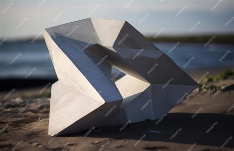 Premium Photo Simple Rectilinear 3d Printed Concrete Shape