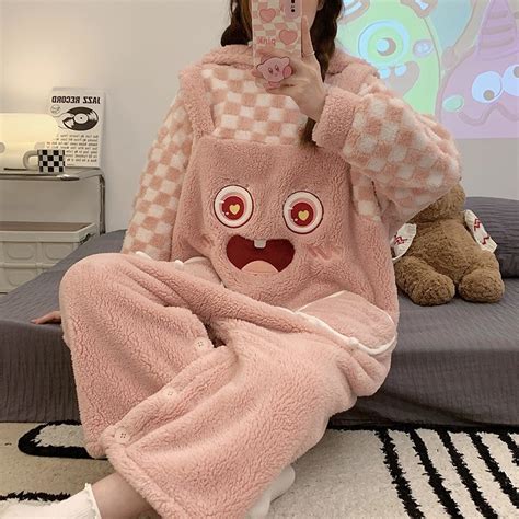 Smile Onesies Pajamas Girls Sleepwear Thicken Fleece Jumpsuit