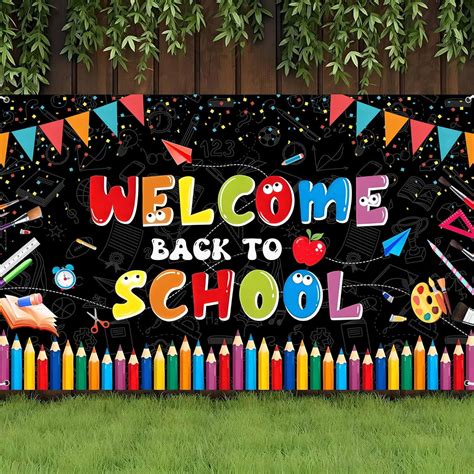 7x5ft Welcome Back To School Theme Backdrop Banner Sign Welcome Back To