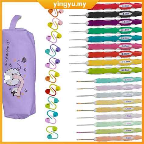 18 Sizes Crochet Hook Set 0 8mm 6mm Crochet Kit Ergonomic Crochet