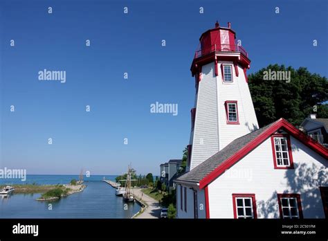 The Historic Lighthouse At Kincardine Harbour Ontario Canada On Lake