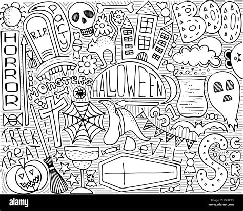 Halloween Doodle Art Coloring Pages [2025]