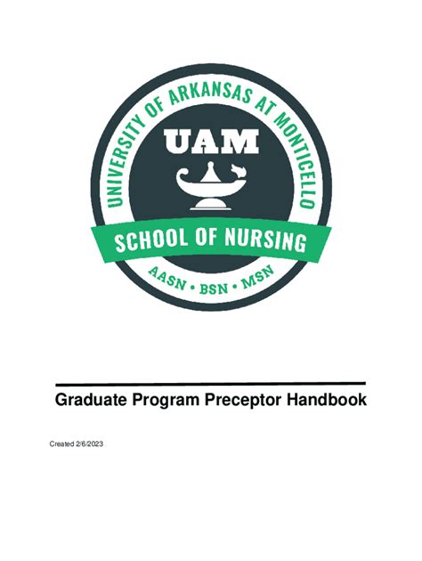 Fillable Online Graduate Program Preceptor Handbook Fax Email Print Pdffiller