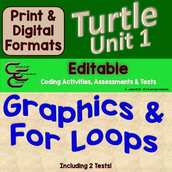 Turtle Unit Introduction To Graphics For Loops Editable Unit