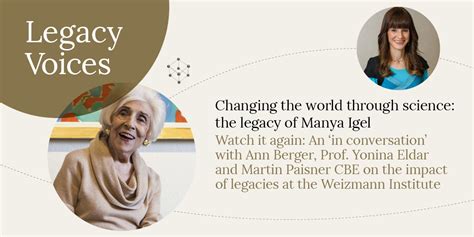 Legacy Voices The Story Of Manya Igel Weizmann Uk