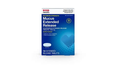 Cvs Health Maximum Strength Mucus Extended Release Tablets 14 Ct
