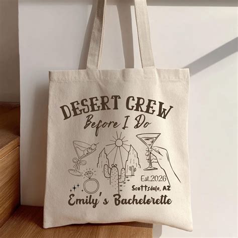 Desert Crew Bachelorette Tote Bag Before I Do Tote Custom Name