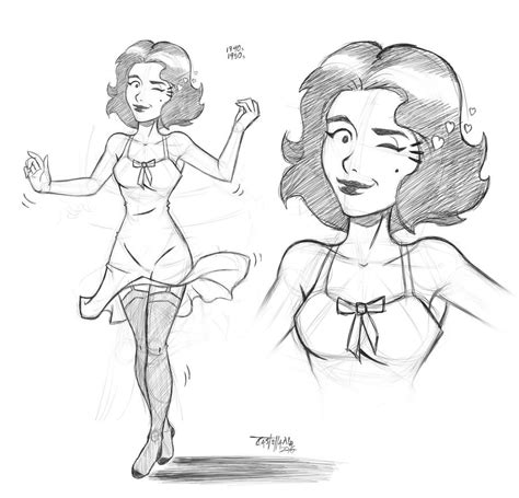 Lady Pin Up 1 Sketch By Johncastelhano On Deviantart