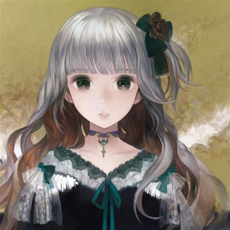 Victorian Anime Girl With White Hair