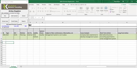 Action Register Iso Consultant Services