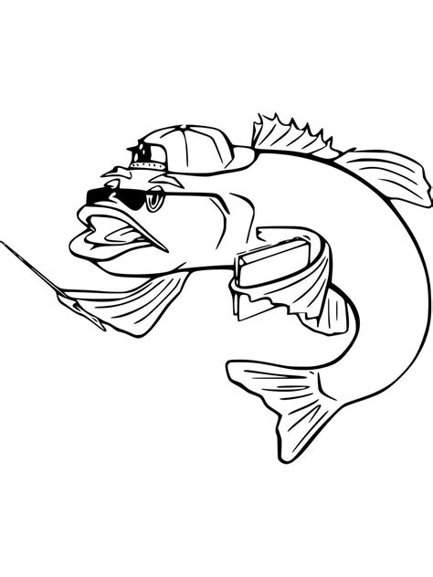 Cool Bass Fish Coloring Page