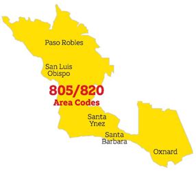 805 Area Code Map Color 2018